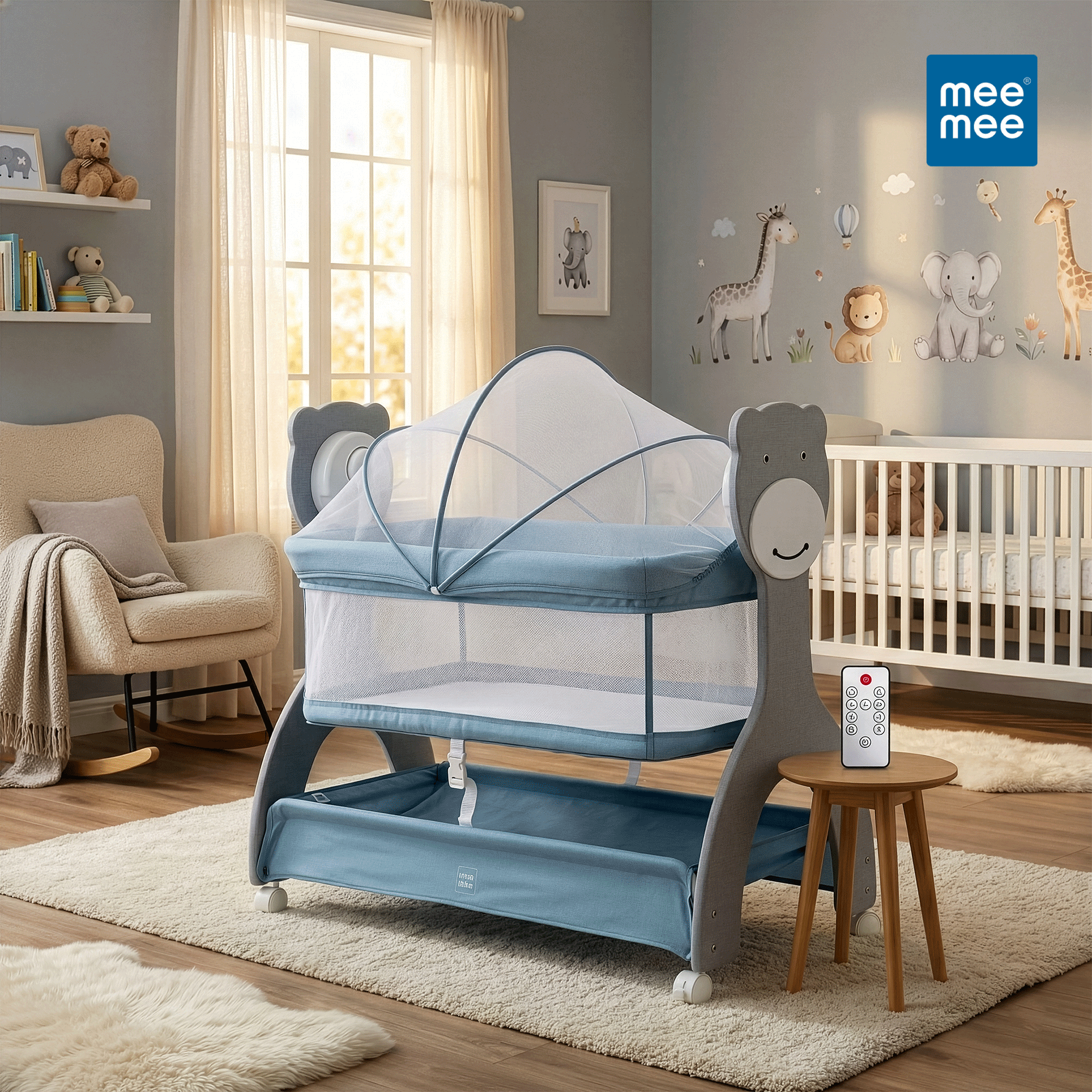 Mee Mee Sweet Love Automatic Electric Cradle for Baby | Remote Control