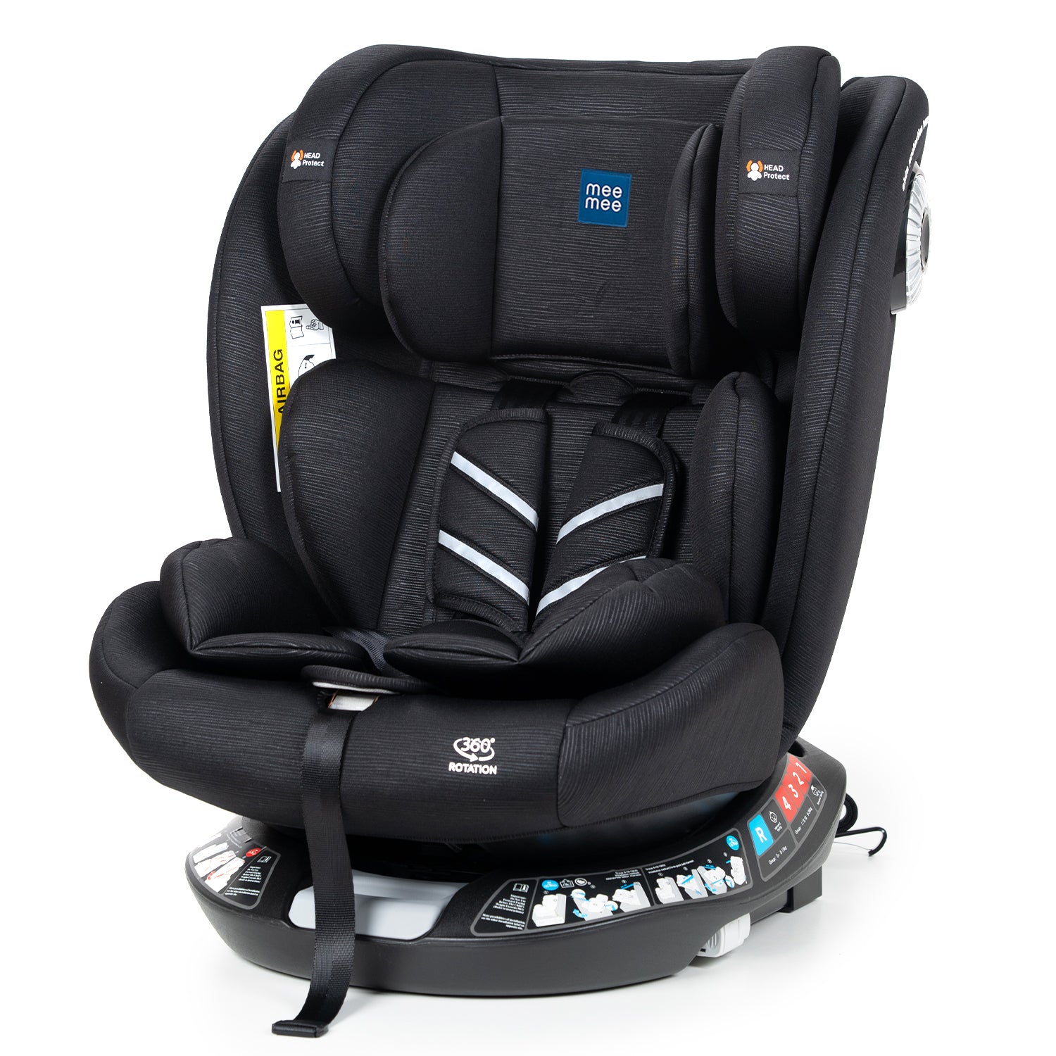 360° Black Rotating Convertible Car Seat