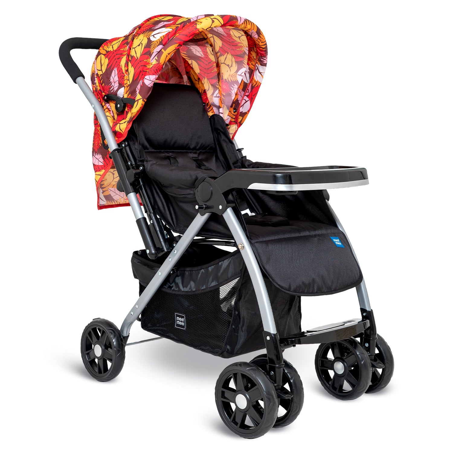 Mee Mee Baby Stroller with Reversible Handle and Canopy, Orange