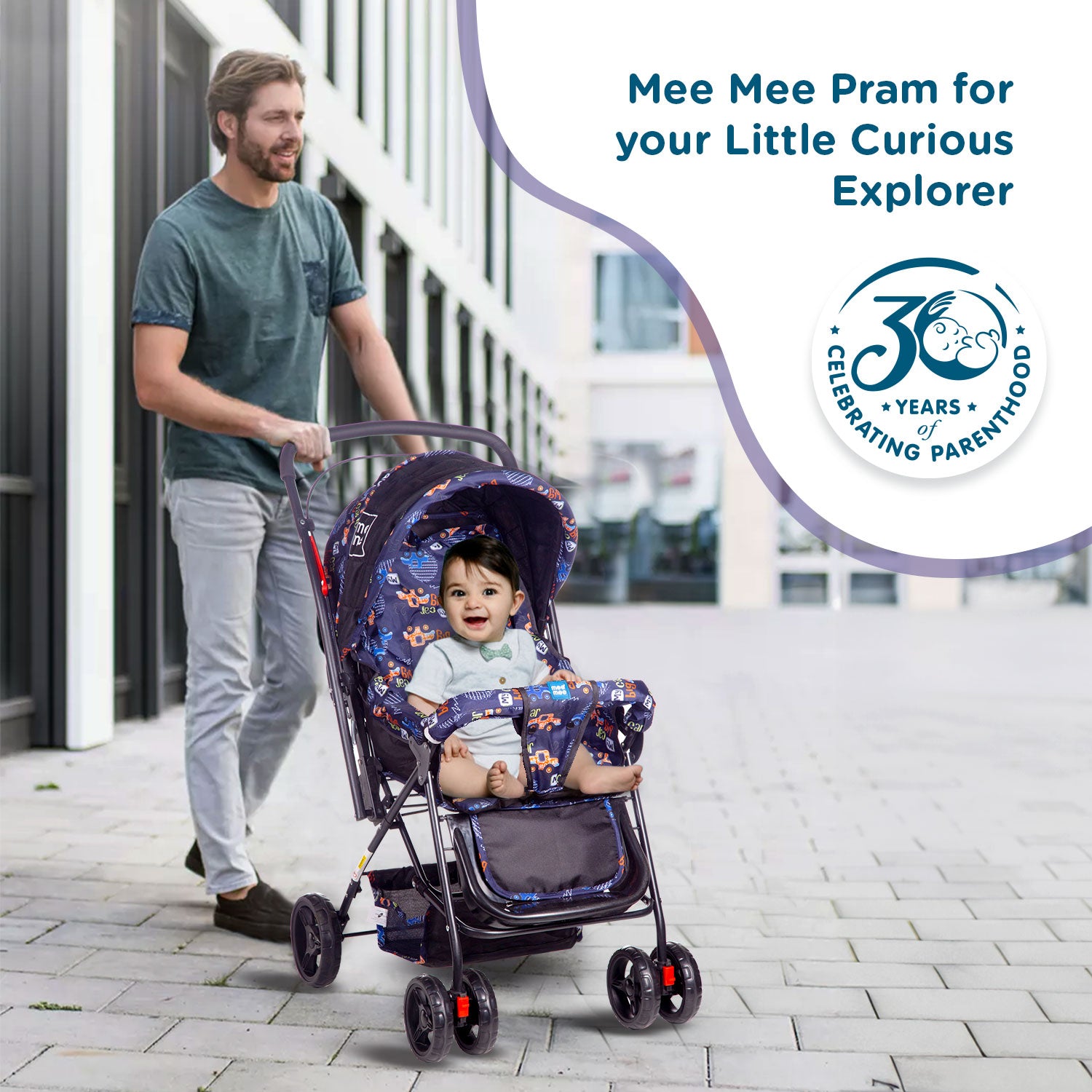 Buy Baby Pram with Adjustable Seating Positions and Reversible Handle ...