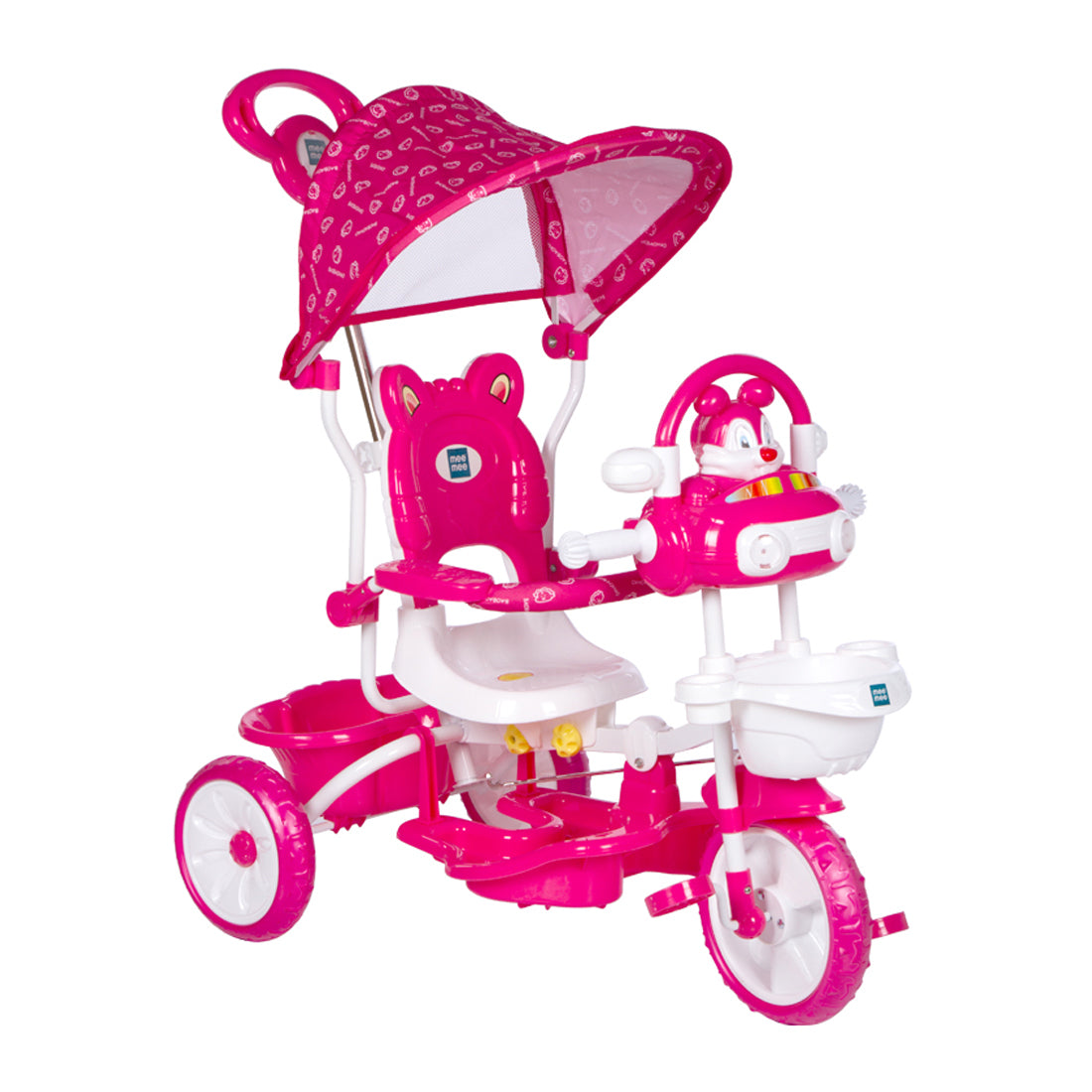 Mee Mee Kids Tricycle with Canopy, Safety Handle, Push Bar & Adjustabl