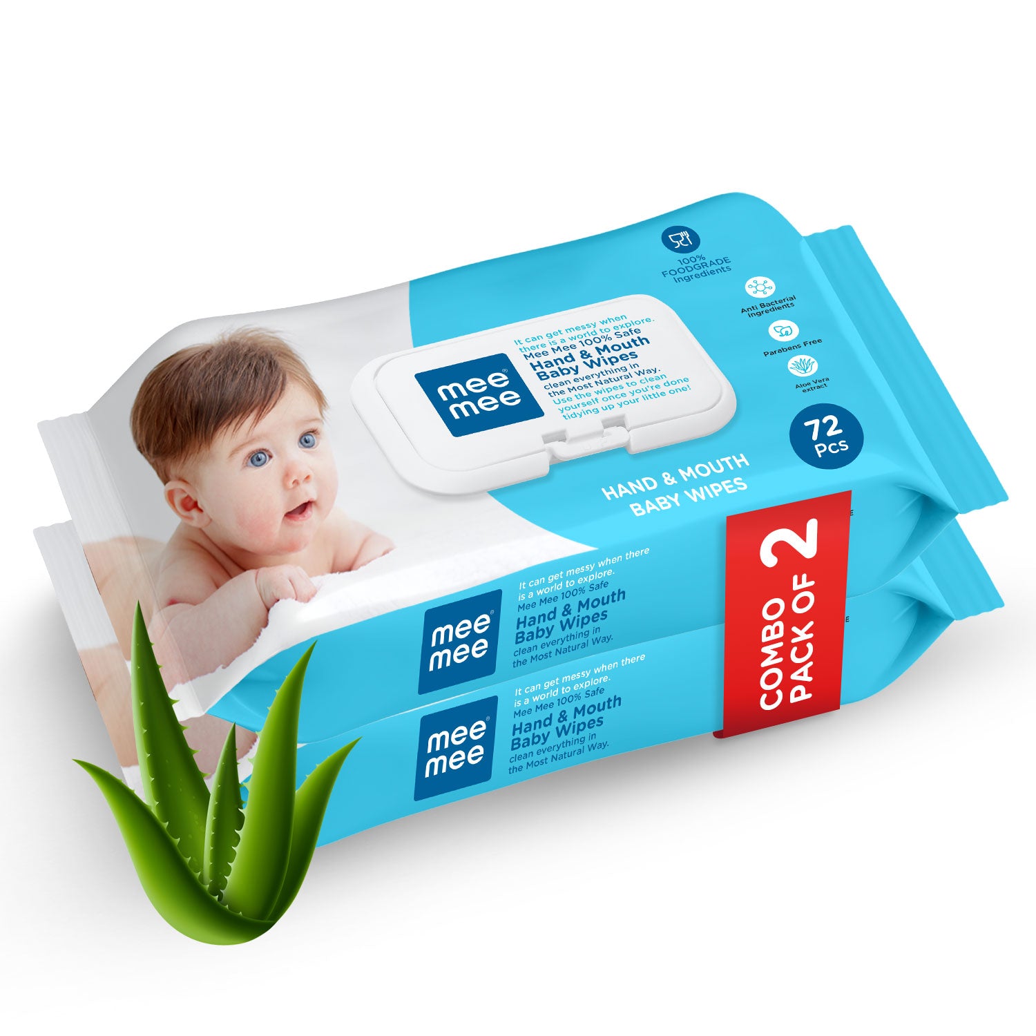 Mee Mee Baby Wet Wipes with Aloe Vera Extract – Gentle, Hypoallergenic ...