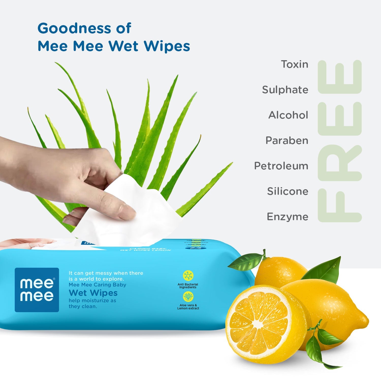 Mee Mee Wet Wipes fpr Baby with Alovera Extract for Vitam E Enrich |Pa ...