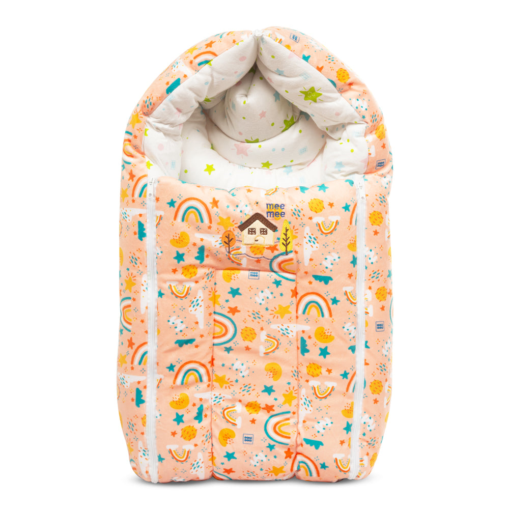 MEEMEE Rainbow Carry Nest: Cozy Pink Sleeping Bag for Your Little One ...